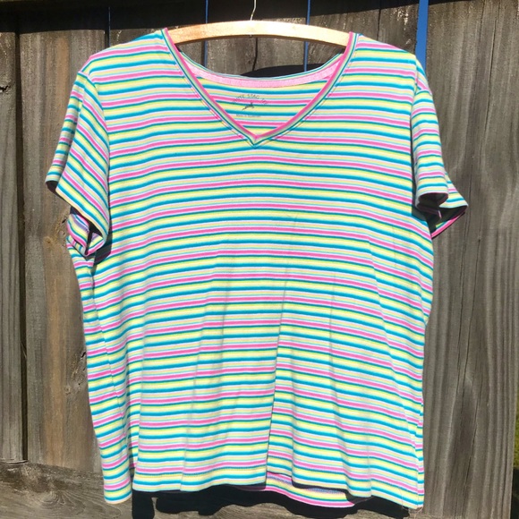 White Stag | Tops | 2 For 25 Vintage Y2k Style White Stag 8s 90s Candy Striped T Shirt | Poshmark